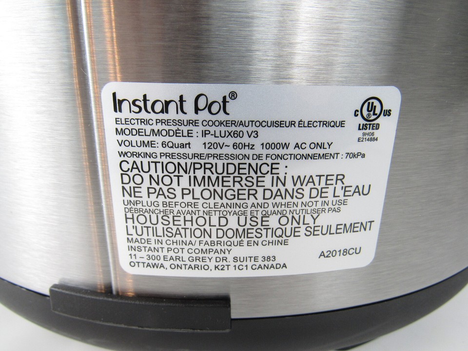 Instant Pot IP-LUX60 V3 Electric Pressure Cooker Read Description NEW ...