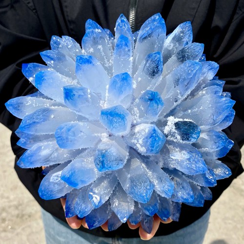 12.56LB New Find blue Phantom Quartz Crystal Cluster Mineral Specimen ...