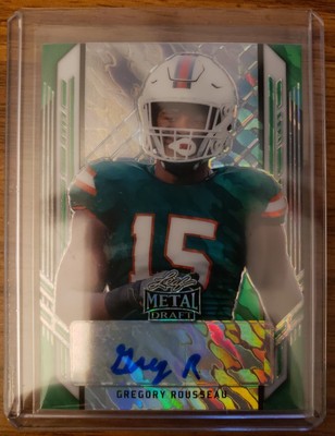 Gregory Rousseau 2021 Leaf Metal Draft Green Marbles Autograph #9/10 | eBay