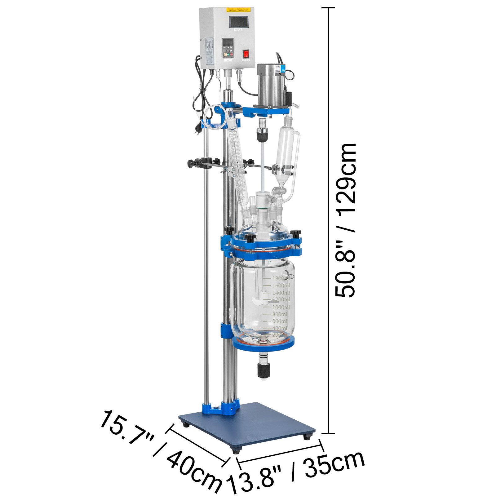 Jacketed Glass Reactor Reaction Vessel 2L/5L Digital 1200r/min for ...