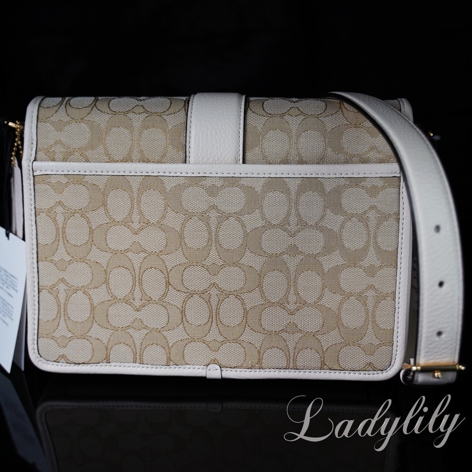 NWT Coach C8307 Lonnie Crossbody In Signature Jacquard And Pebble ...