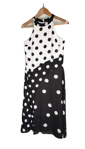 Stella Black And White Spot Dress 8 | eBay