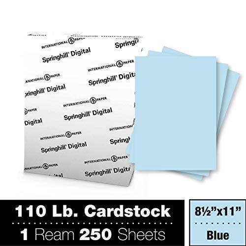 Springhill Digital Index Color Card Stock 110 LB 8 1-2 X 11 Blue 250 ...