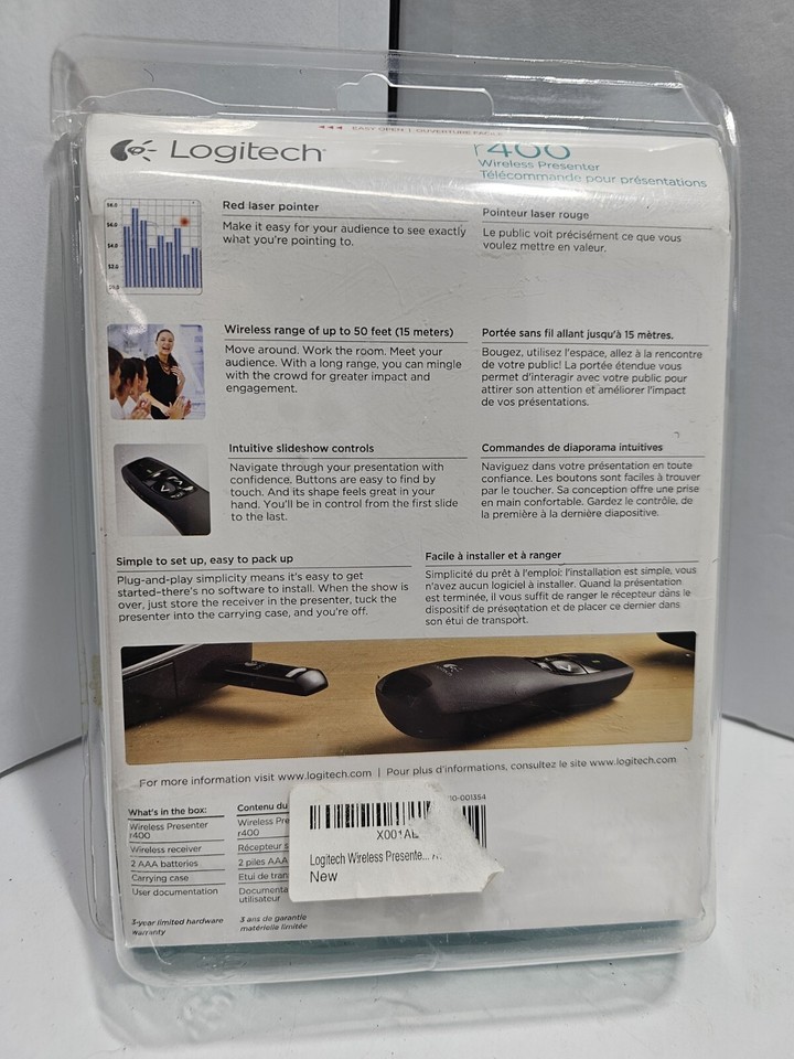 Authentic Logitech R400 Laser Presentation Remote - Black New | eBay