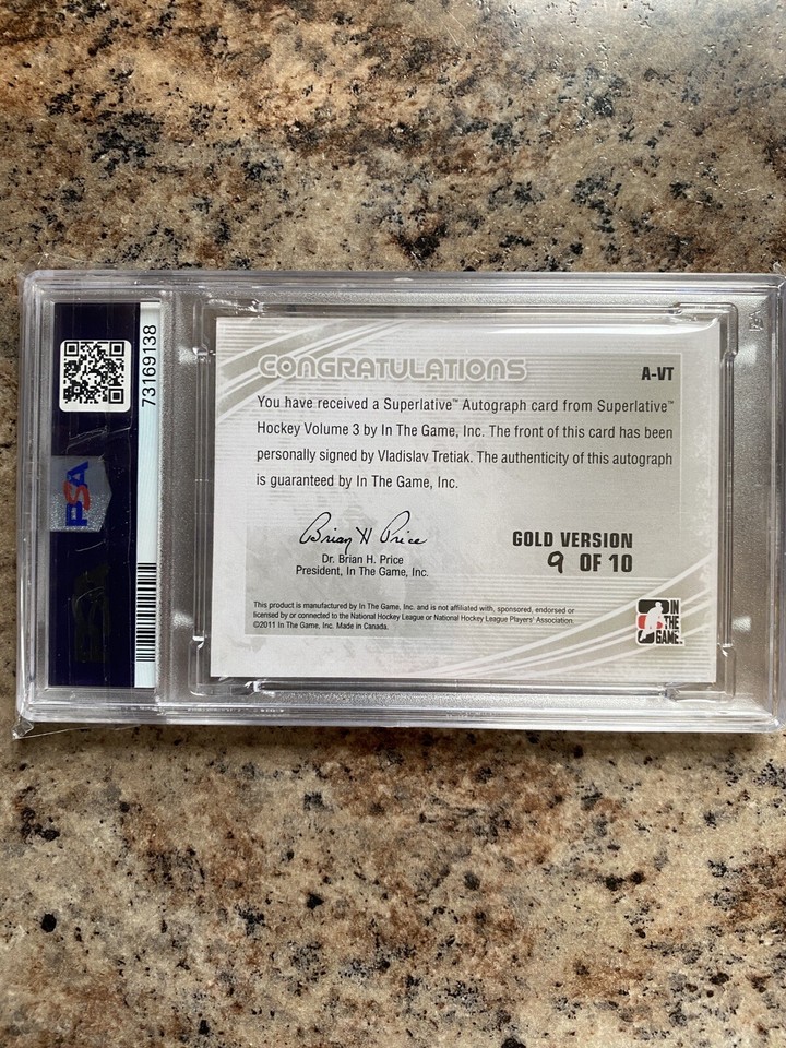 2012 ITG Vladislav Tretiak auto autograph signature GOLD / 10 PSA 9 POP ...