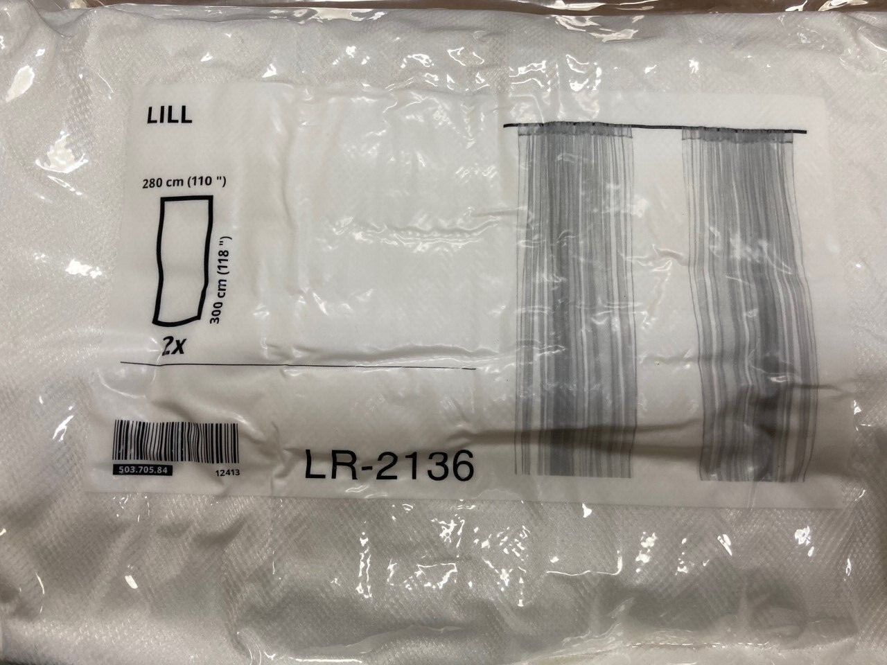 IKEA Lill sheer floaty white net curtains 280cm x 300cm (110" x 118 ...