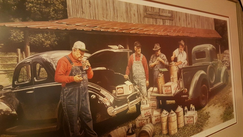 MEL STEELE*MOONSHINE SERIES*JUNIOR JOHNSON &BOYS ARTIST PRINT FRAME ...