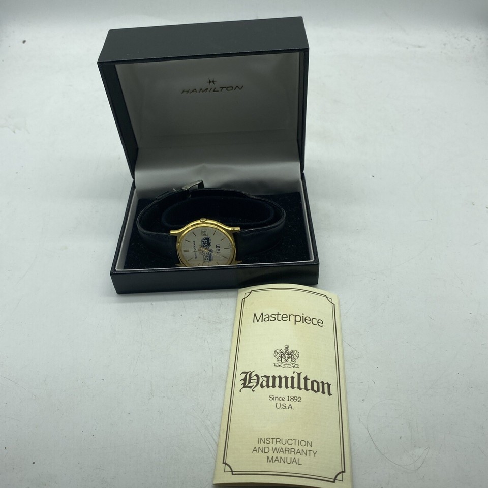 Vintage Hamilton 9812 Masterpiece Pennsylvania 1991 Big 33 Dial Watch ...