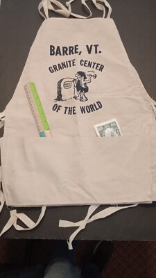 New Canvas Work Apron. 2 Work Pouches. Over Neck Tie In Back . Barre ...