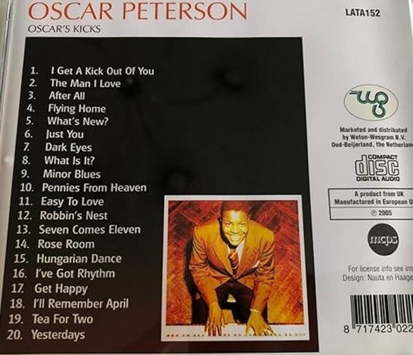 Oscar Peterson - Oscar's Kicks CD 20 Tracks Jazz Piano VGC LOOK ...