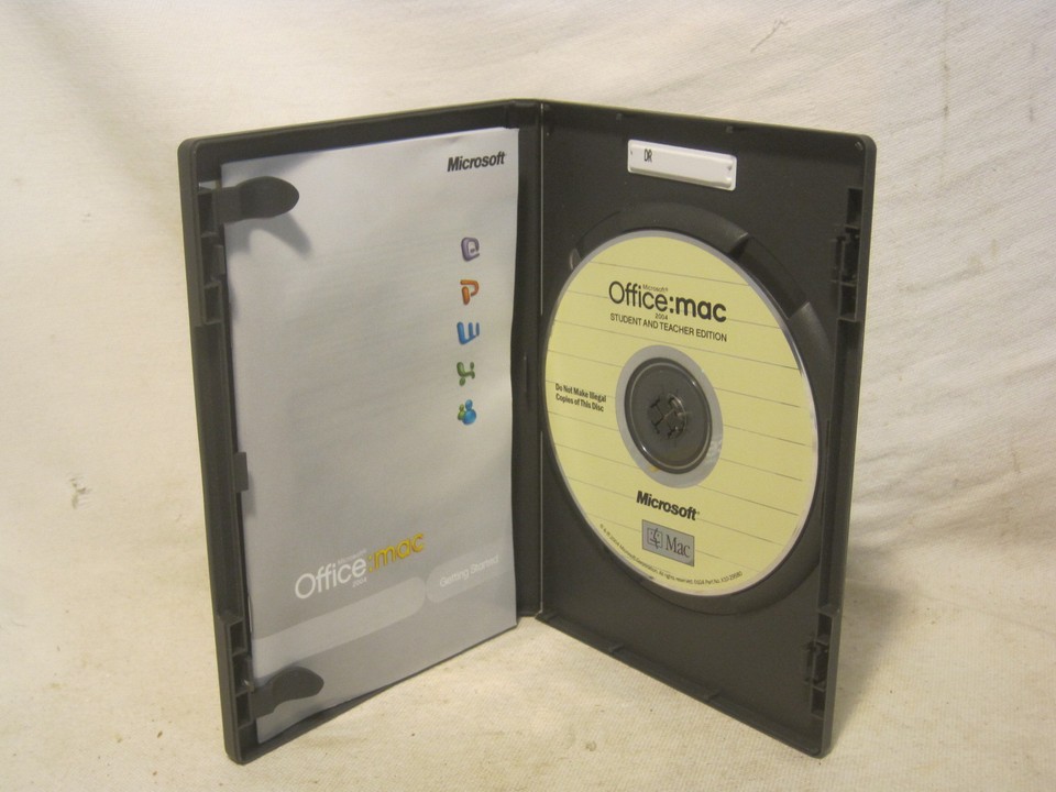 Microsoft Office Mac Student & Teacher 2004 X10-33165 w/ product keys ...