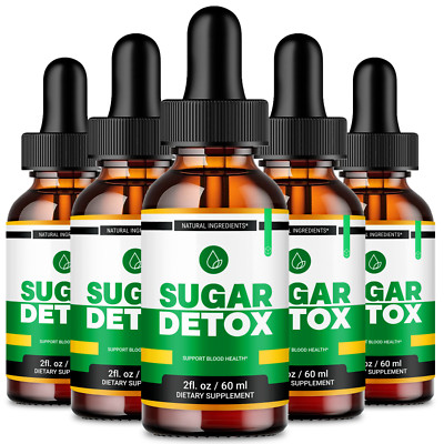 (5 Pack) Sugar Detox Drops, Liquid Drops to Support Blood Sugar ...