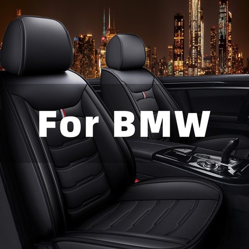 For BMW Car 5 Series Seat Cover Full Set Leather Front + Rear Cushion ...