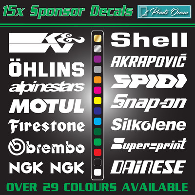 Motorcycle Sponsor Stickers Decals Track RACING Bike MX Belly Pan ...