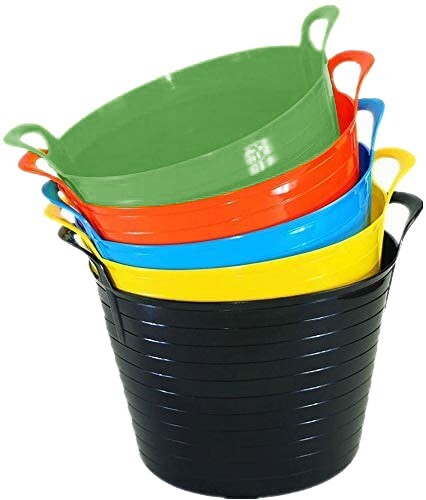 20L 40L Flexi Tubs Plastic Bucket Storage Tub Garden Horse Pet Feed ...