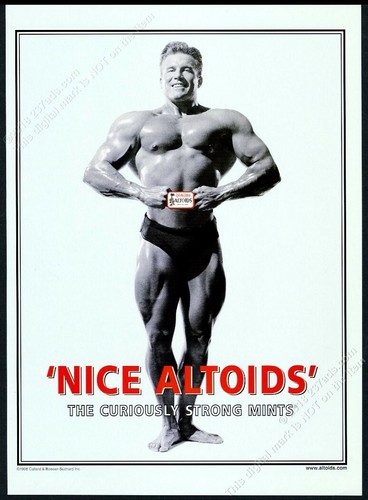 2002 strongman muscle man photo Altoids mints vintage print ad | eBay