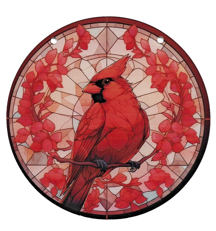 Cardinal Acrylic-Stained Hanging Wall Bird Sign, 6x6" Round | eBay