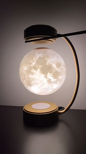 3D LED Moon Night Light Wireless Magnetic Levitating Rotating Floating ...