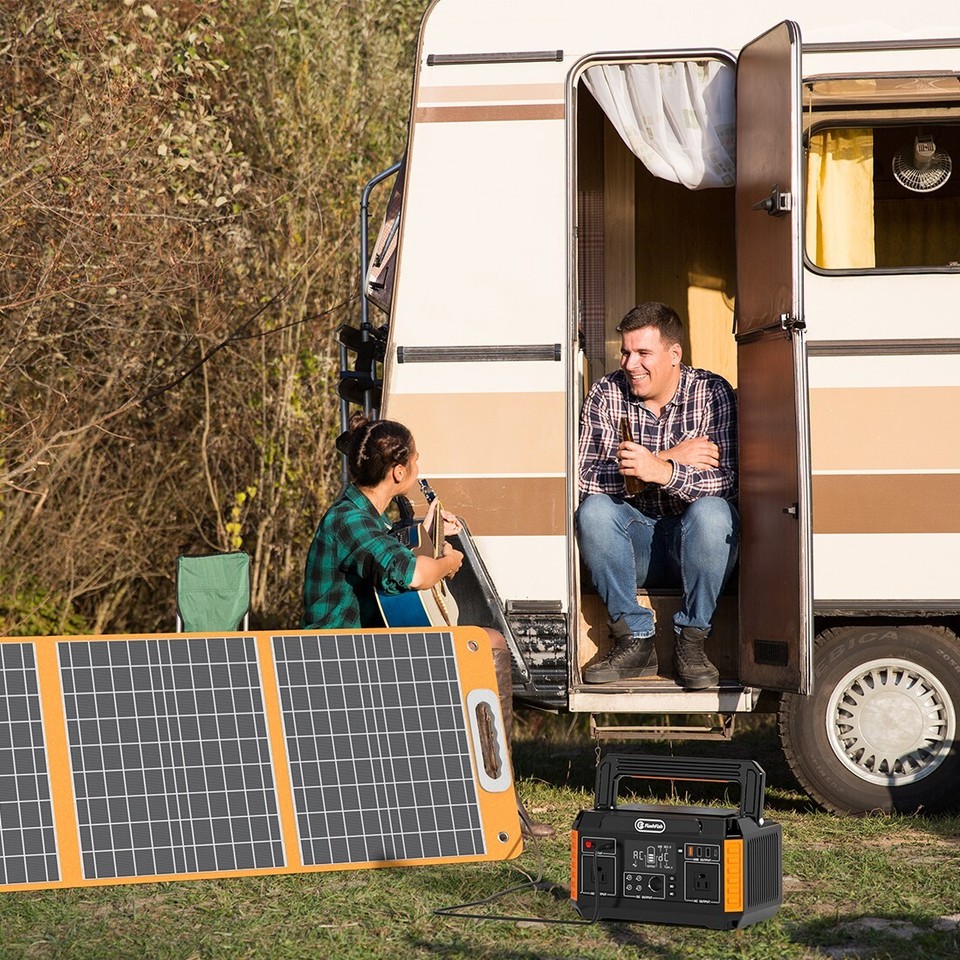 1Set Portable 560W Power Station Generator 100W/18V Solar Panel Back-up ...