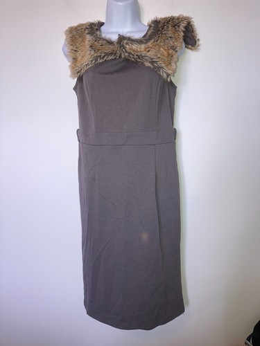 midi bodycon dress size 12 myleene klass grey belt holes zip attachable ...