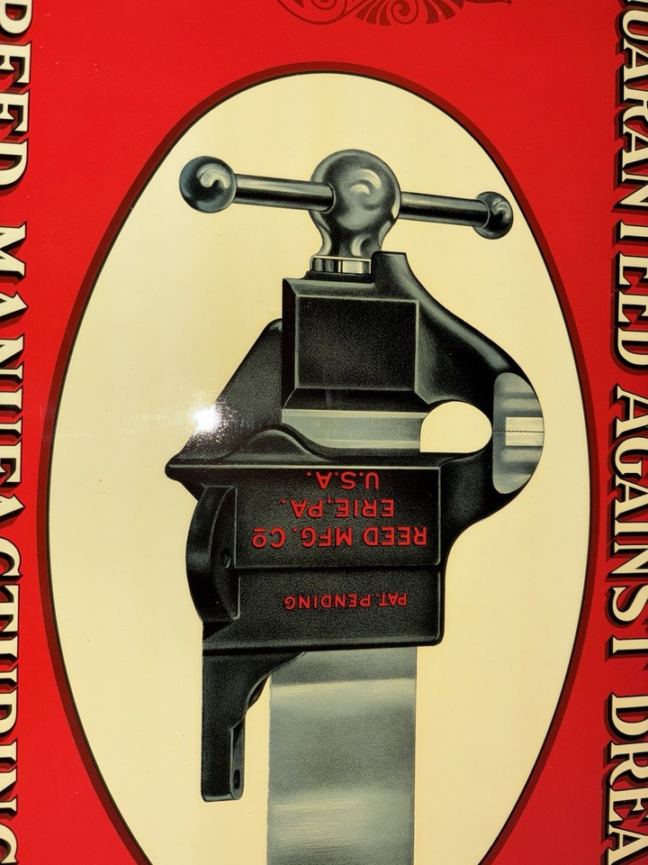 Reed Vice Sign Original Tin Antique Anvils Industrial Erie Pa | eBay