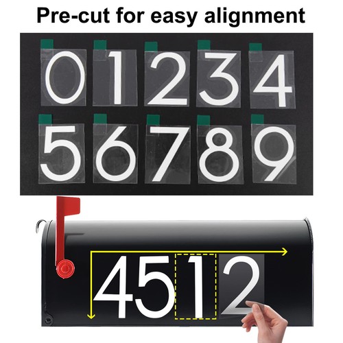 3 inch Reflective Mailbox Numbers for Outside, 5 Sets Number Stickers ...