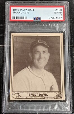 1940 Play Ball Spud Davis PSA 2 GOOD #163 Gorgeous Vintage Pirates | eBay