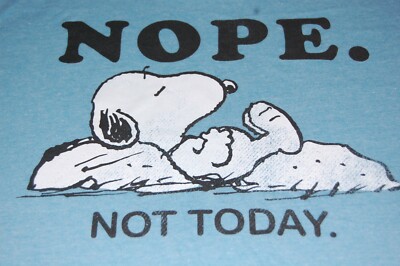 PEANUTS SNOOPY DOG NOPE NOT TODAY - BLUE MEDIUM T-SHIRT H536 | eBay
