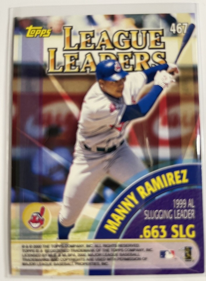 2000 Topps League Leaders Manny Ramirez Larry Walker #467 HOF ...
