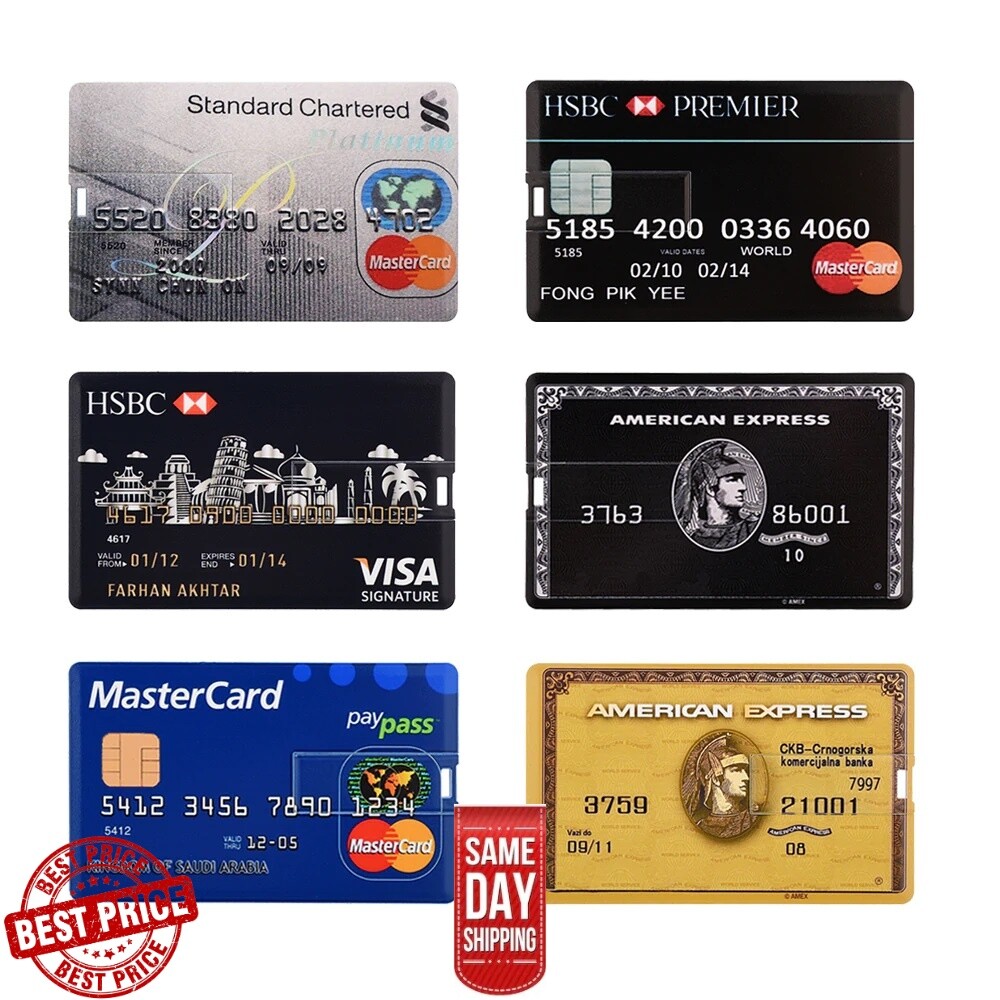 HSBC Amex Mastercard Visa Credit Card USB 2.0 Flash Drive Memory ...