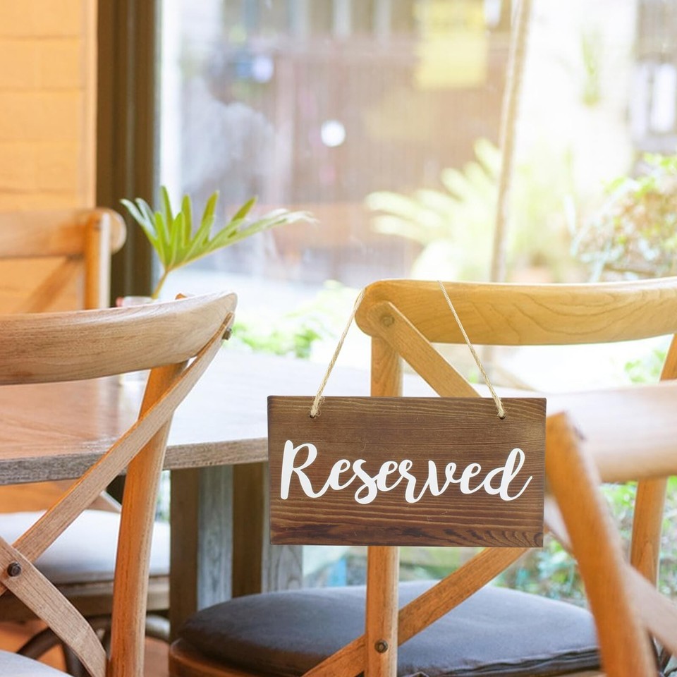 8 PCS Hanging Wooden Reserved Signs Rustic Reserved Seating Signs for ...