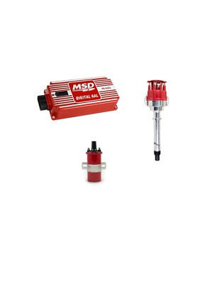MSD Ignition 6AL Box w/ TSP Pro Billet Distributor & Coil 6425 SBC BBC ...