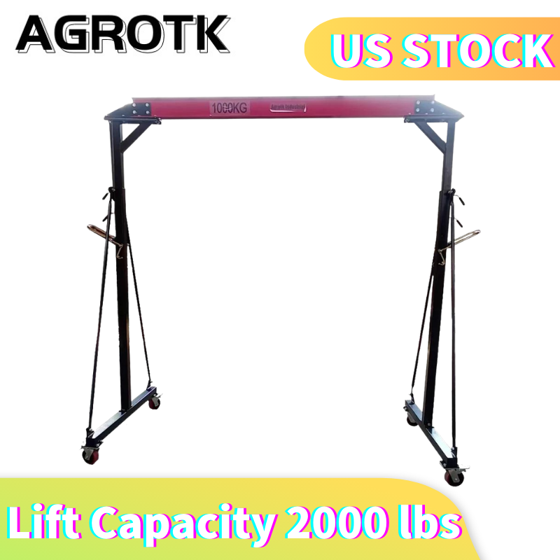 Agrotk 2000 lbs 1 Ton Adjustable Steel Gantry Crane Portable Shop Lift ...