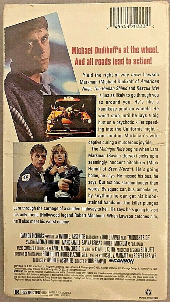 Sealed VHS Movie "Midnight Ride" Murder Psychopath Killer Driver ...