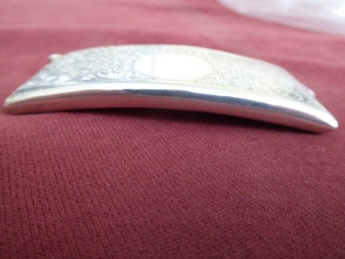 Antique HM CHASED Sterling Silver Birmingham 1920 CURVED CALLING CARD ...