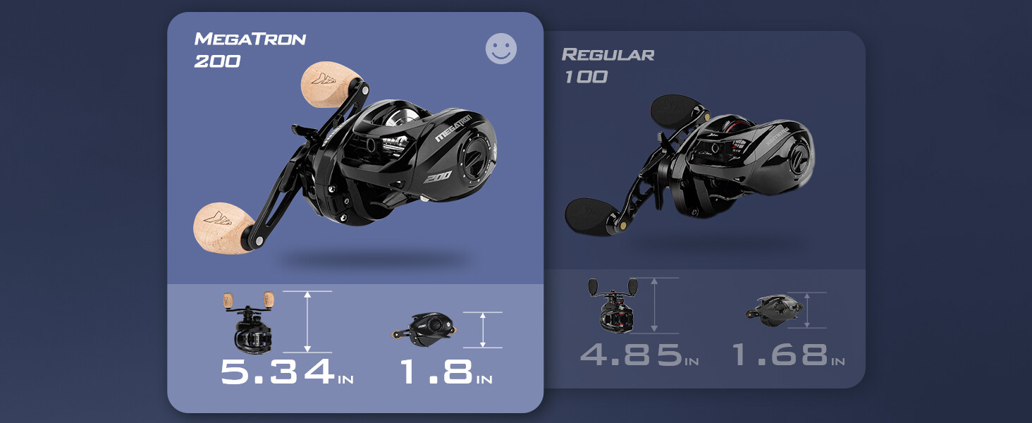 KastKing Megatron 200 Baitcasting Reel High Line Capacity 6.4:1 Fishing ...