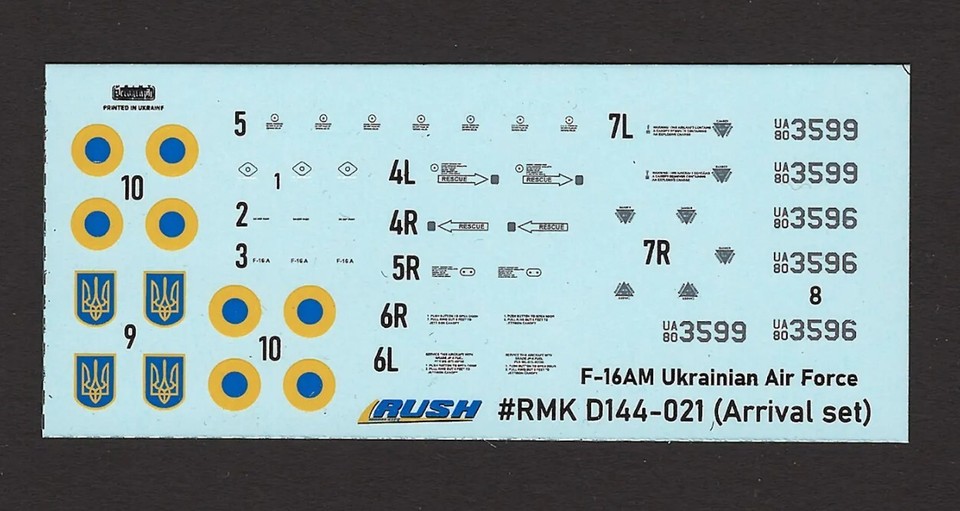 Rush Model Kits D144021 1/144 F-16A Ukrainian Air Forces (arrival set ...