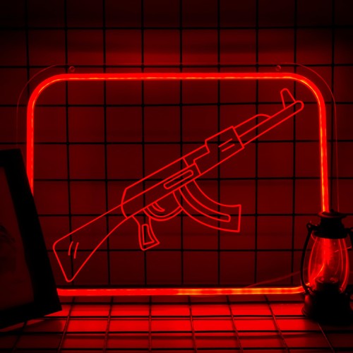 AK47 Gun Neon Signs for Wall Decor，Sniper Rifle Led Neon Light for ...