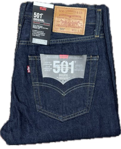 Levi's® 501 Original Mens Jeans Regular fit Jeans Dark Blue Denim 00501 ...