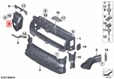 Genuine BMW F20N F21N 3DR Radiator Cooling Air Duct RIGHT OEM ...