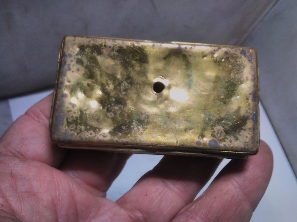 Brass Box Vintage Item Wood & Rope Design Snuff / Trinket ?? | eBay UK