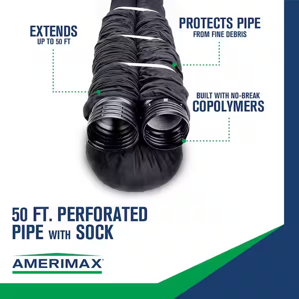 4 In. X 50 Ft. Copolymer Perforated Drain Pipe with Sock | eBay