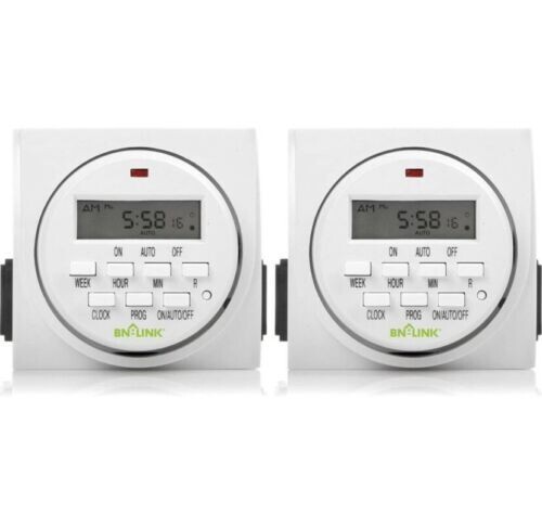 New Digital Programmable Timer BNLINK 7 Day FD60 U6 115V 60Hz Dual Outlet 2 Pack | eBay