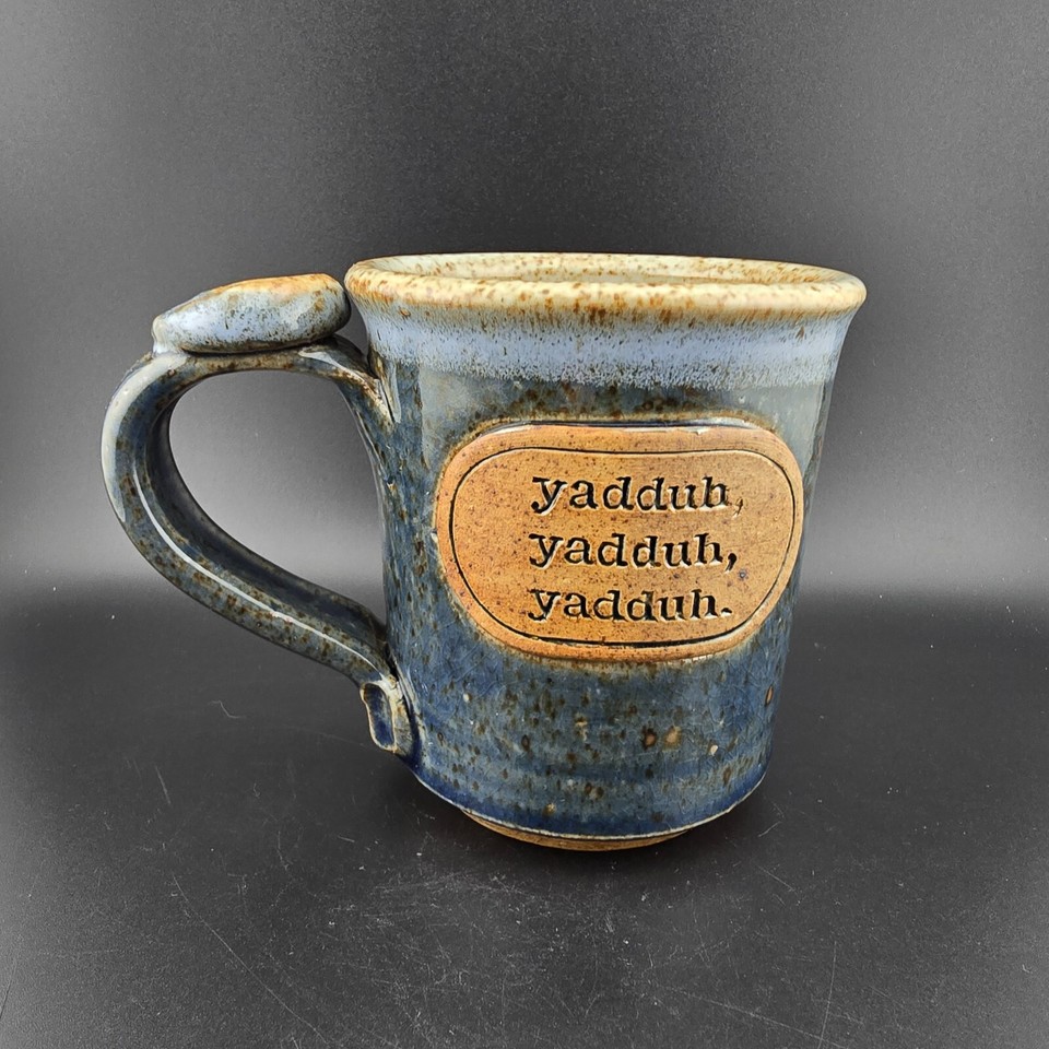 Art Pottery Mug YADDA YADDA YADDA Stoneware Coffee Cup Handmade | eBay
