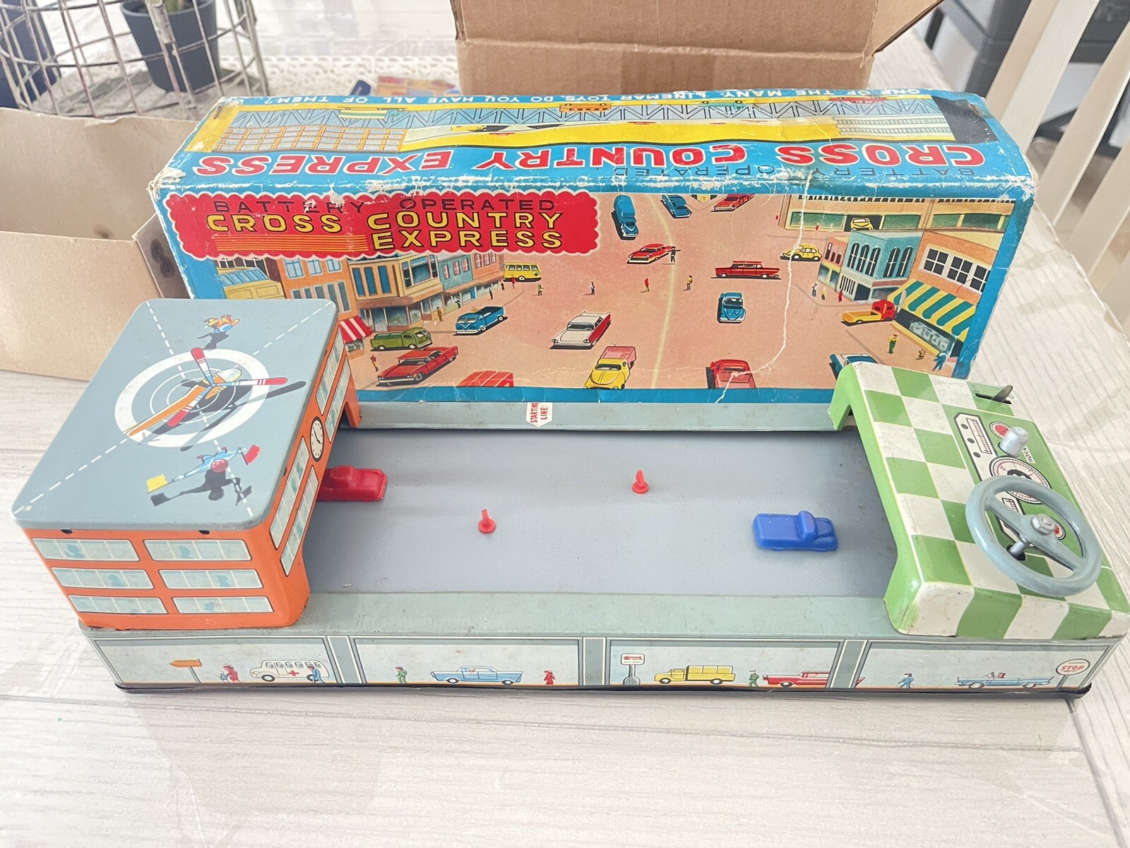 VTG SANKEI JAPAN TIN TOY HIGHWAY SKILL DRIVING CROSS COUNTRY EXPRESS ...