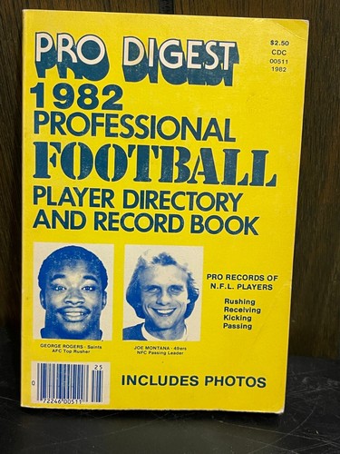Pro Digest 1982 Professional Football Player Directory and Record Book ...