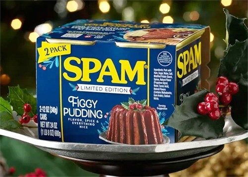 NEW 2pk FIGGY PUDDING SPAM Cans! GLOBAL SHIP Christmas LIMITED EDITION ...