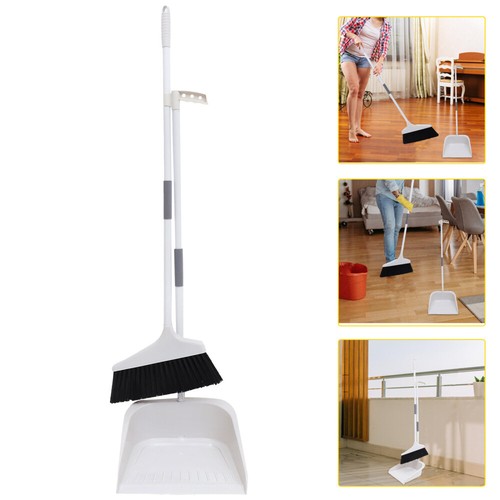Soft Broom Set with Handled Dustpan Upright Office Household Cleaning ...