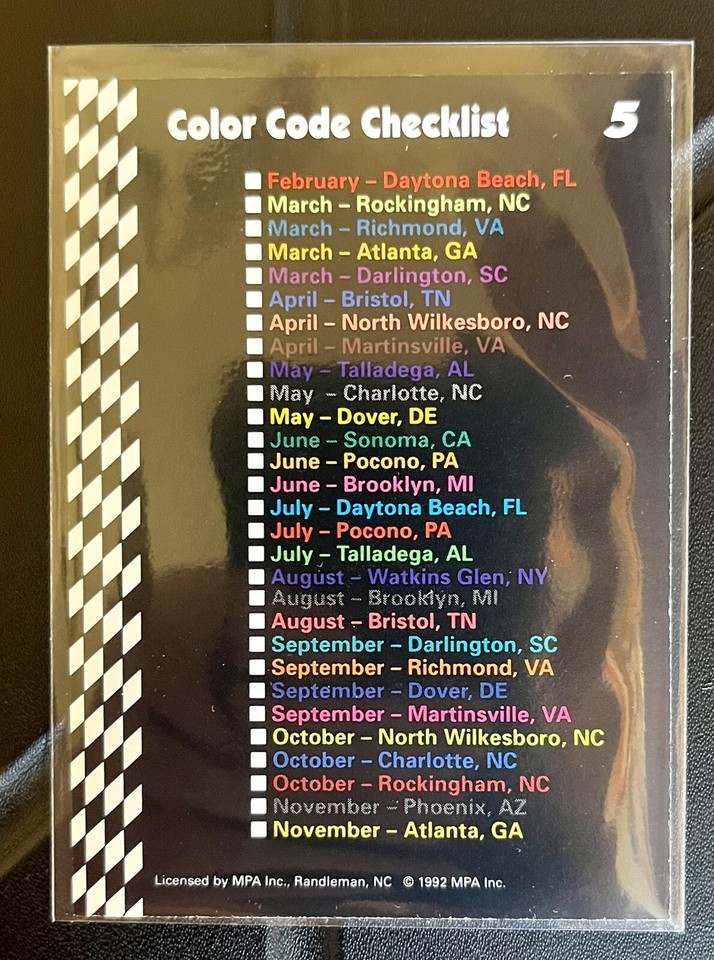 1992 MPA Food Lion Fan Appreciation Tour Richard Petty #5 Rockingham ...