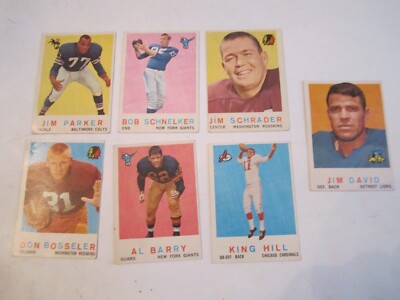 (7) 1959 NFL TOPPS FOOTBALL CARDS & (9) 1970 NFL TOPPS FOOTBALL CARDS ...